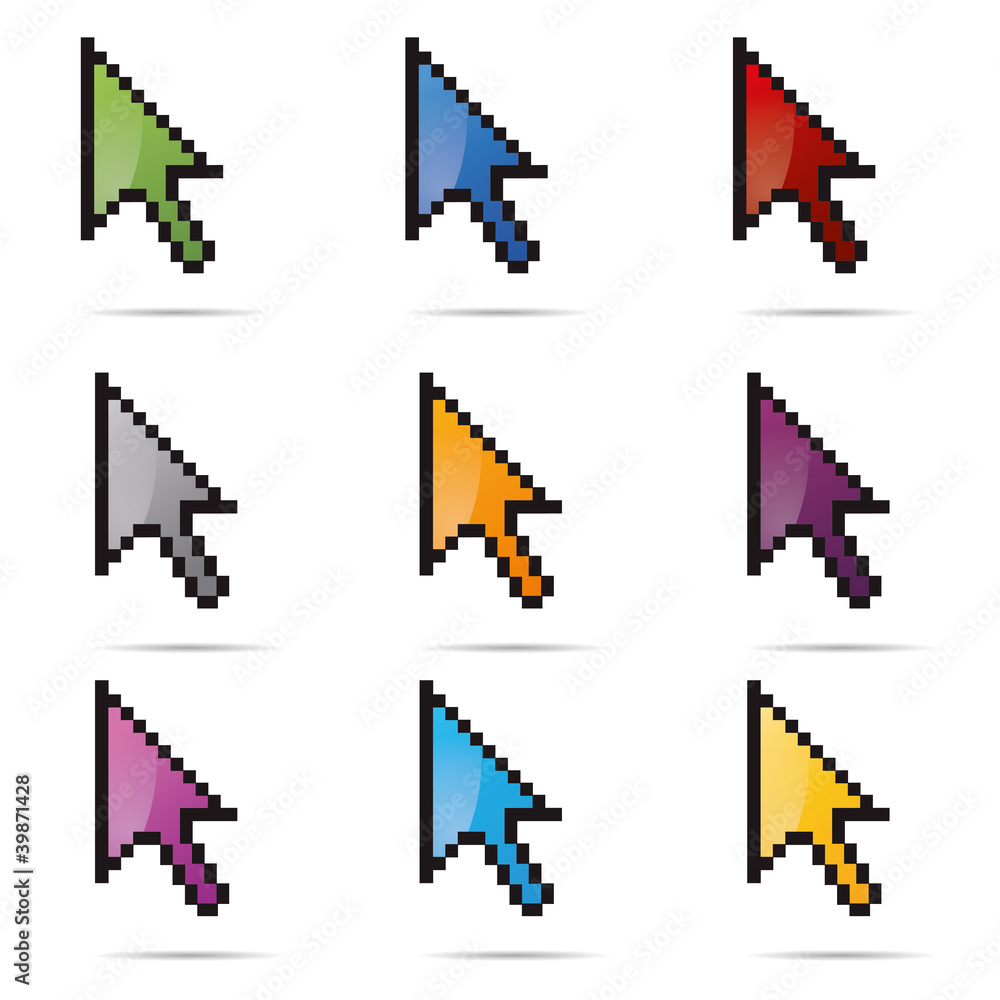 Computer Maus Mauszeiger Cursor pfeil hand vektor Set Stock Vector ...