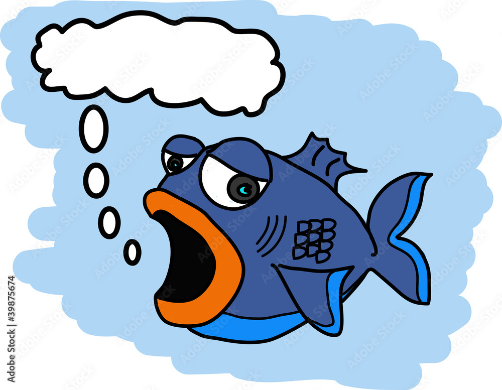 Thinking fish - Pesce che pensa Stock Vector | Adobe Stock