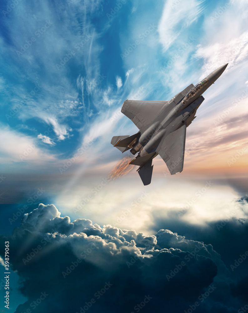 F-15 Eagle at dawn flight Stock Photo | Adobe Stock