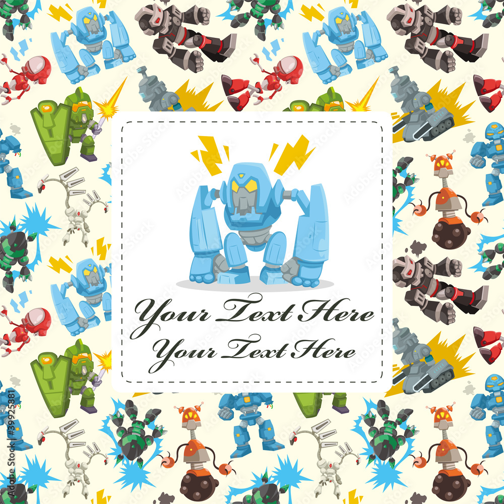 cartoon robot card Stock Vector | Adobe Stock