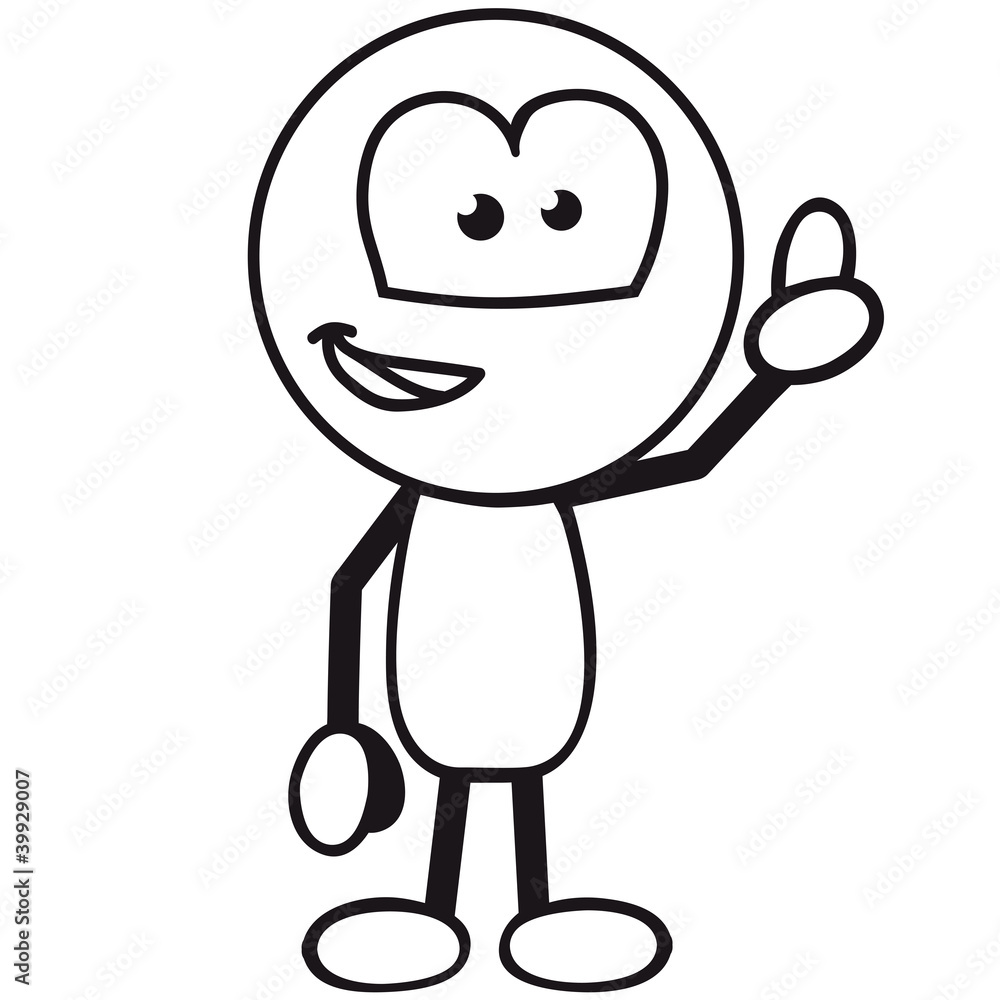 grin_stick_figure_1c Stock Illustration | Adobe Stock