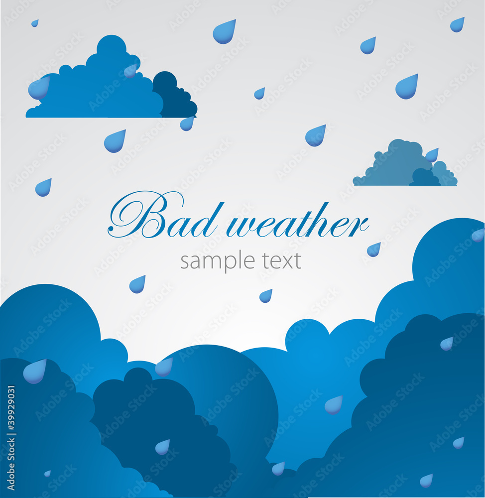 Bad weather background. sky with clouds and lightnings Stock Vector ...