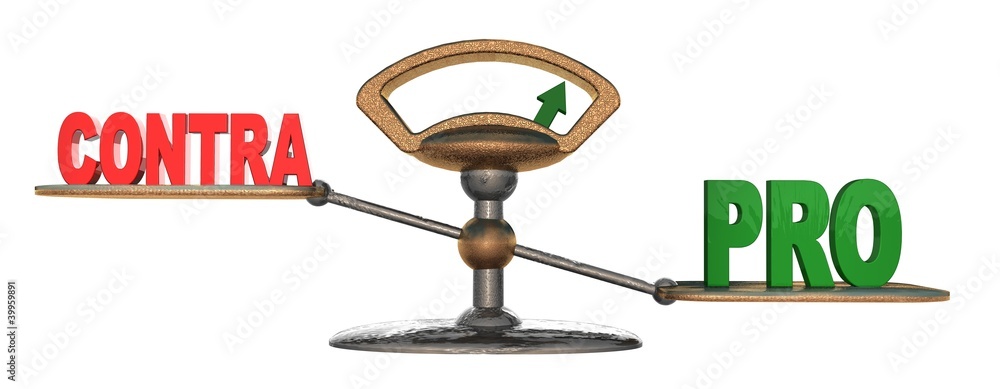 3D Waage - PRO - CONTRA Stock-Illustration | Adobe Stock