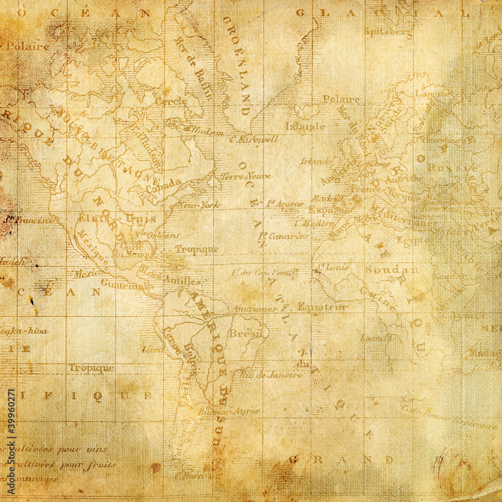 Background with the old map of the Americas Stock Illustration | Adobe ...