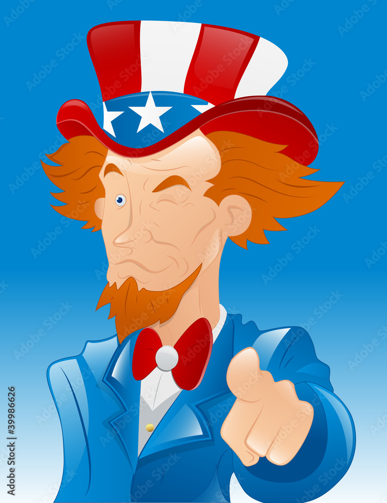 Winking Uncle Sam Vector Stock Vector | Adobe Stock