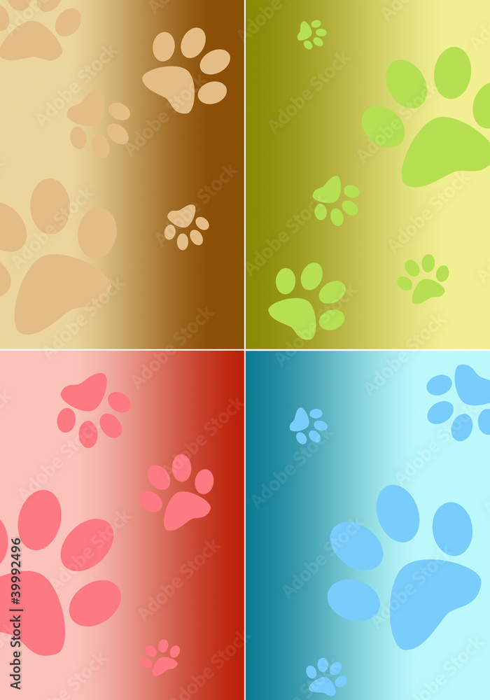 Paw print borders Stock Illustration | Adobe Stock