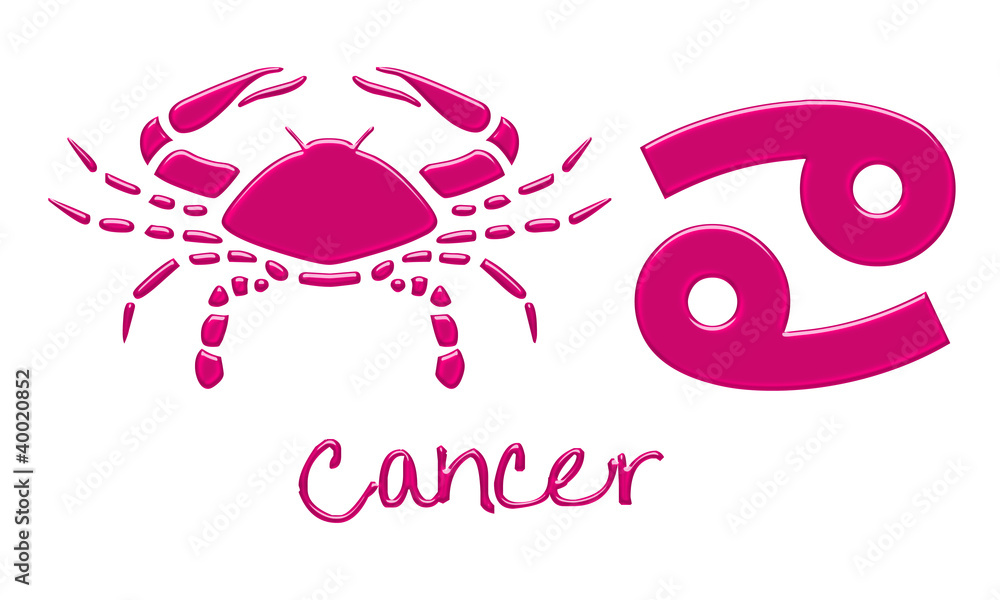 Cancer Zodiac Signs - Hot Pink Stock Illustration | Adobe Stock