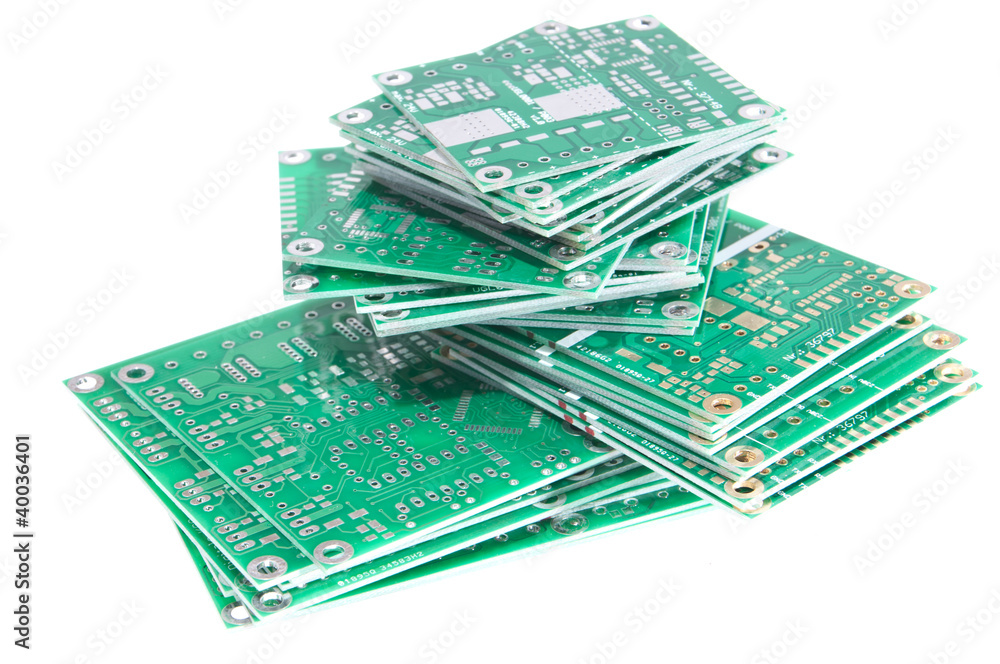 PCBs on white background Stock Photo | Adobe Stock