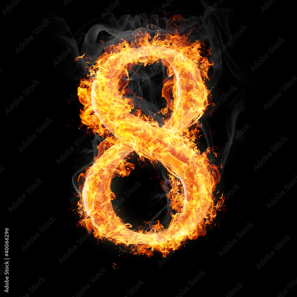 Fonts, numbers and symbols in fire for different purposes Stock Photo ...