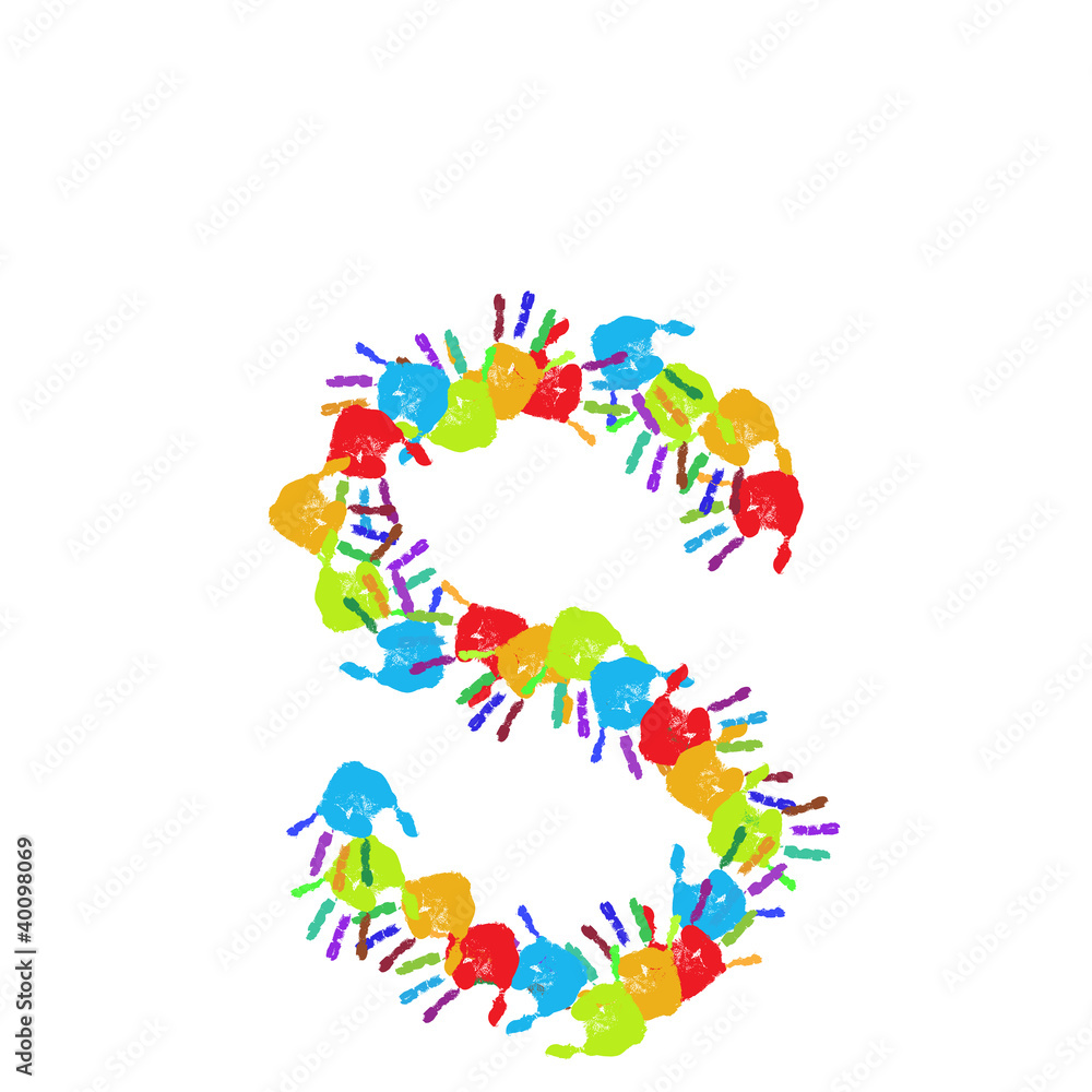 High resolution conceptual font made of hands Stock Illustration ...