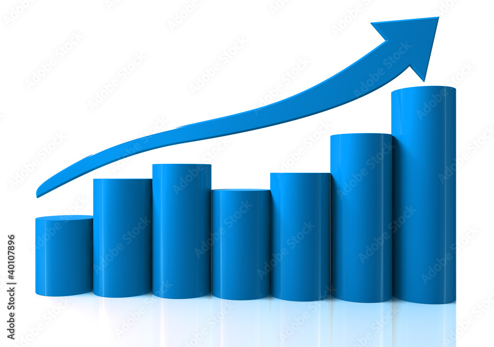 Growing bar chart from color blocks Stock Illustration | Adobe Stock