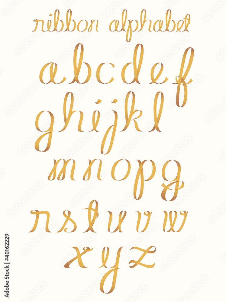 Set of ribbon letters. Stock Vector | Adobe Stock