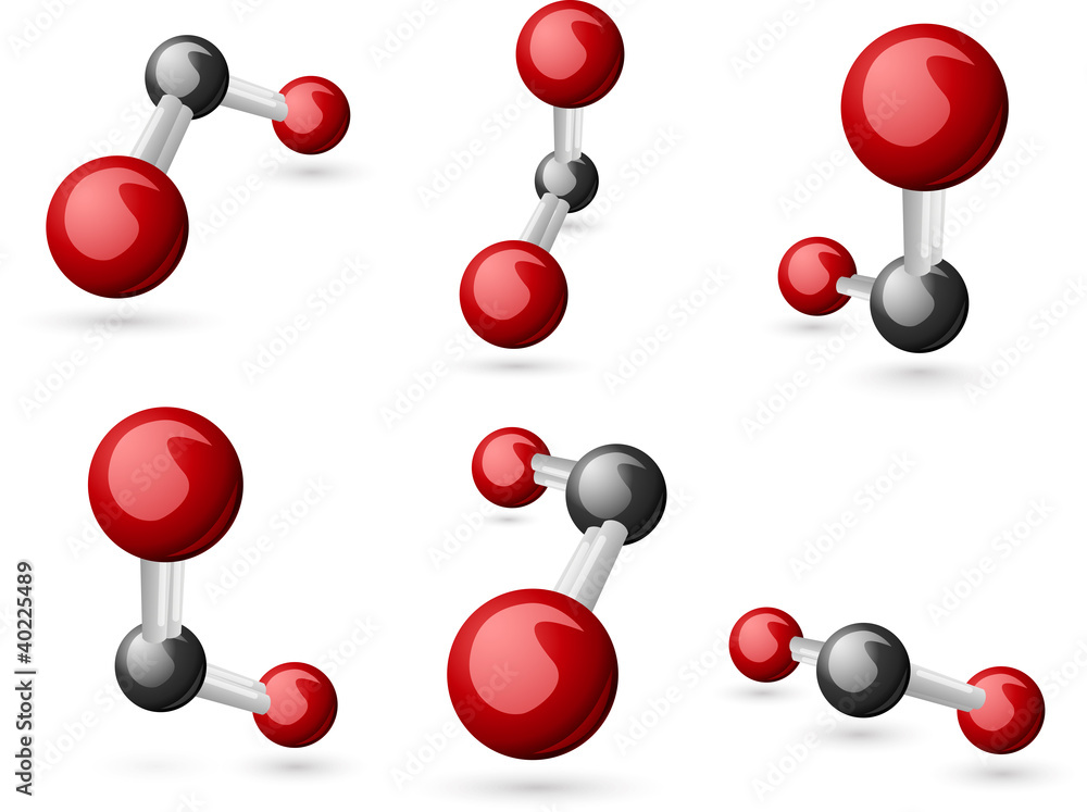CO2 Carbon Dioxide molecule Stock Vector | Adobe Stock