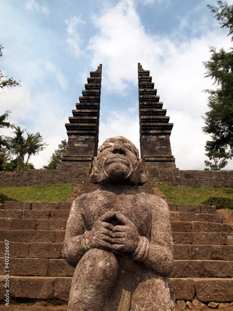 Statue of Candi Ceto, Hindu Temple - Central Java, Indonesia Stock ...