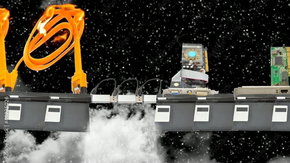 components of the computer at night with moonlight Stock-Video | Adobe ...