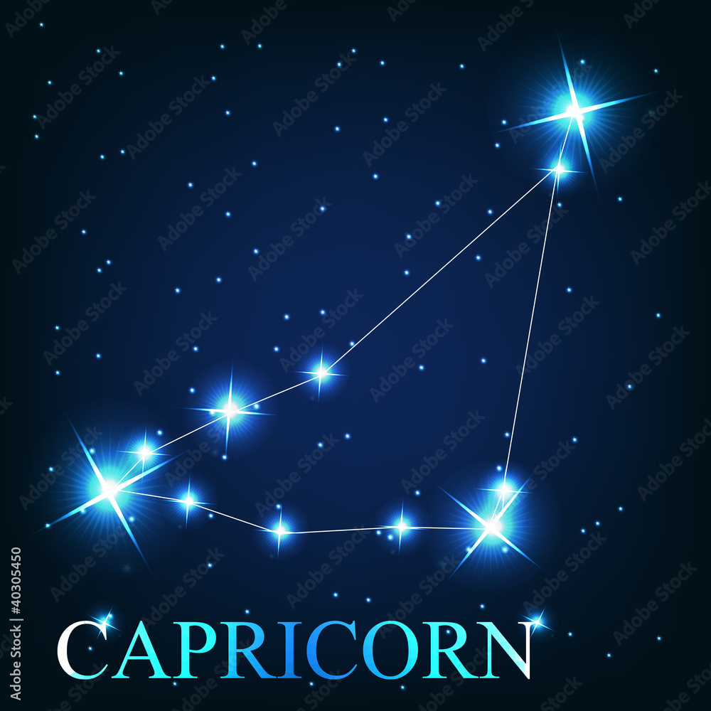 vector of the capricorn zodiac sign of the beautiful bright star Stock ...