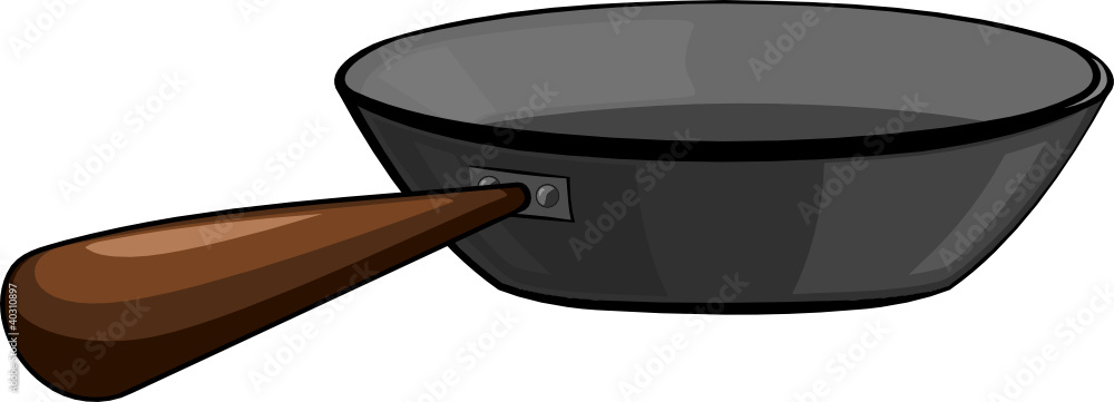 Cast-iron frying pan Stock Vector | Adobe Stock
