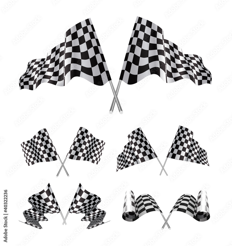 Checkered Flags set Stock Vector | Adobe Stock