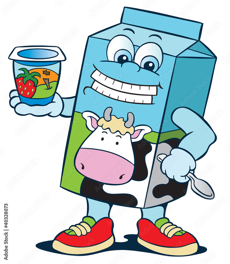 Milk calcium cartoon character Stock Vector | Adobe Stock
