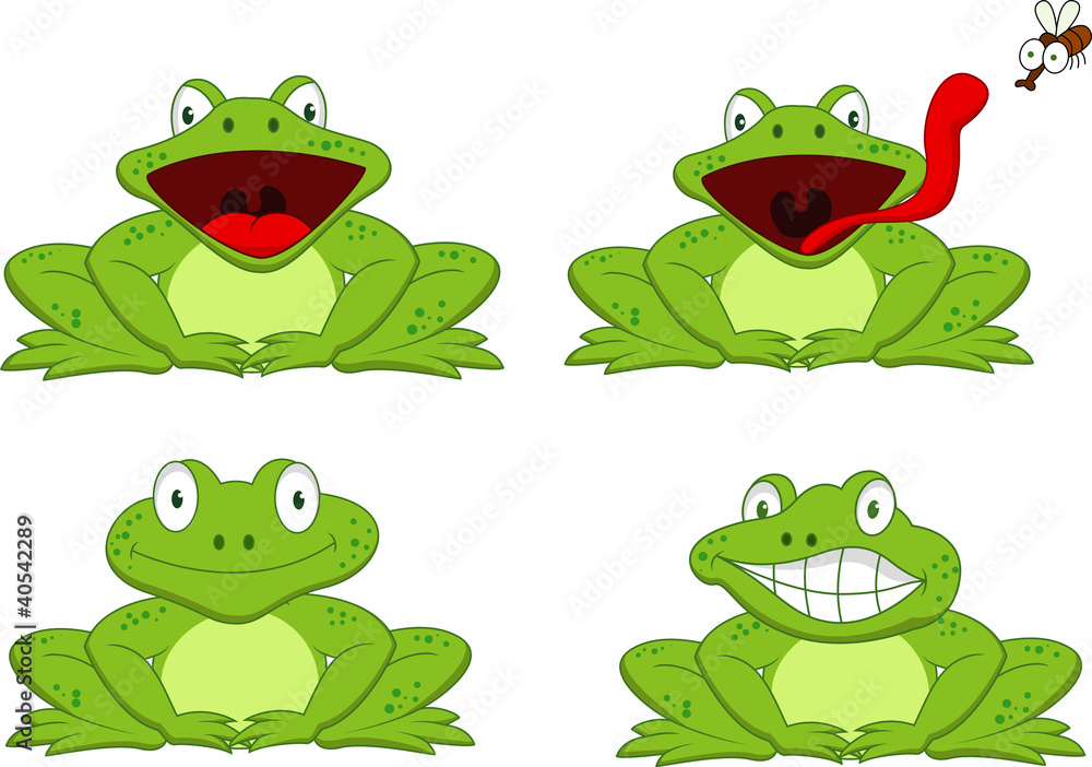 Funny frog cartoon Stock Vector | Adobe Stock