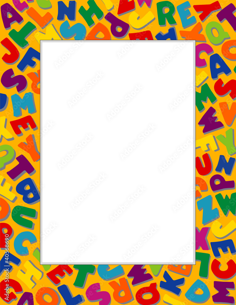 Alphabet Frame. Copy space for school, posters, fliers, daycare Stock ...