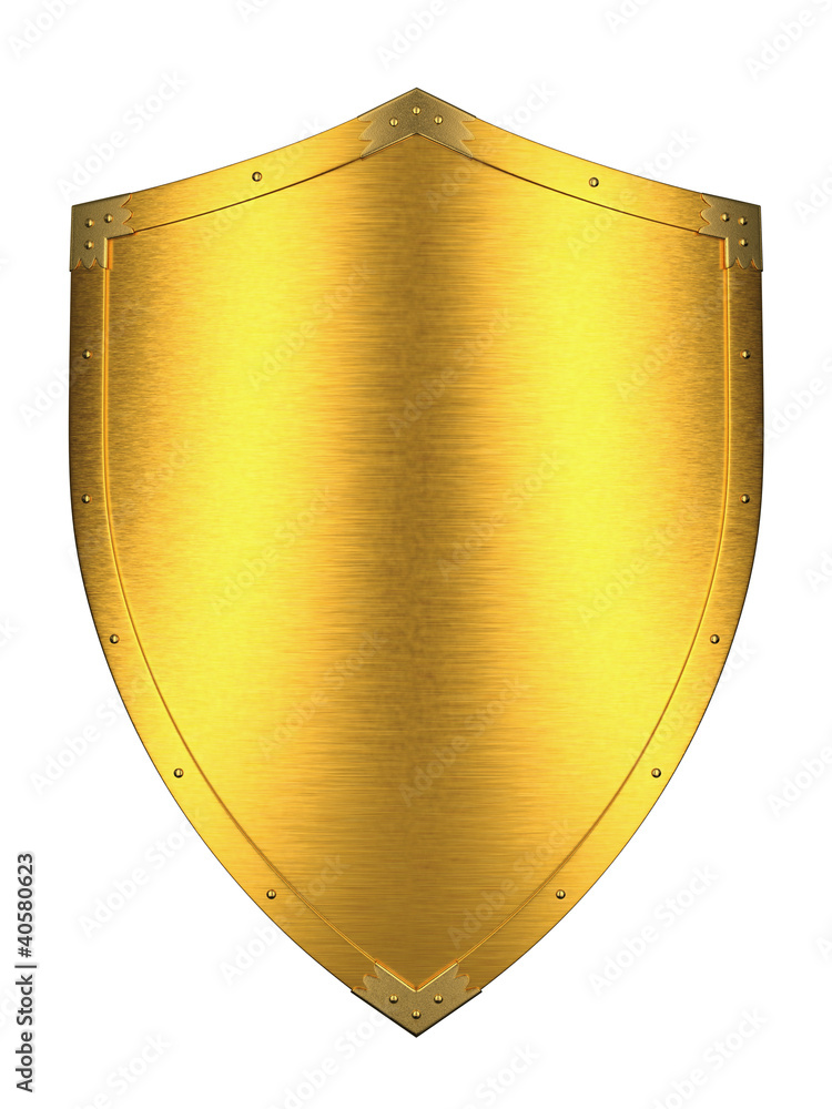 Brushed Gold shield Stock Illustration | Adobe Stock