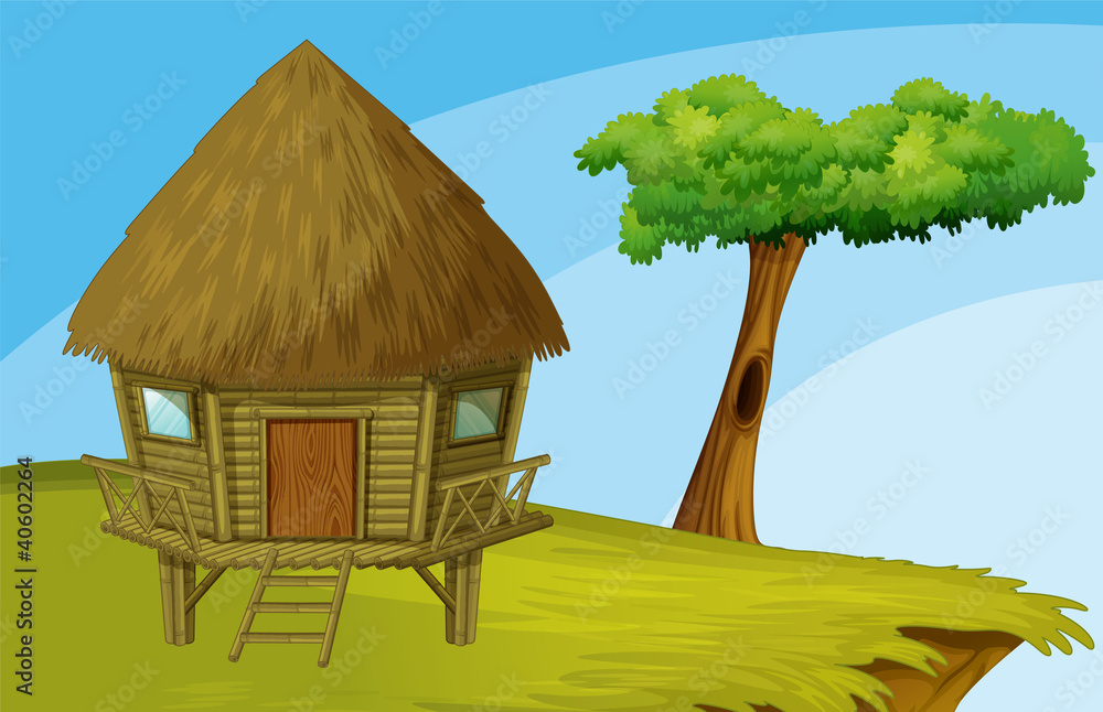 Cartoon hut Stock Vector | Adobe Stock
