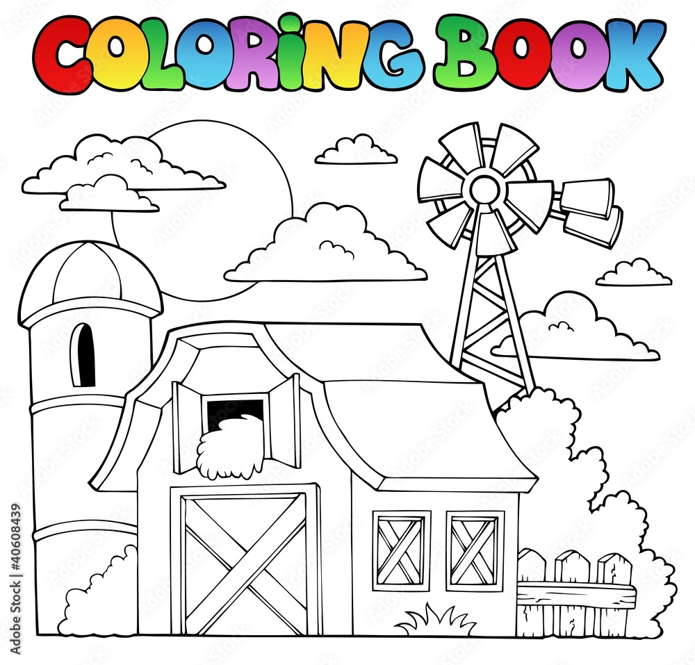 Coloring book farm theme 1 Stock Vector | Adobe Stock