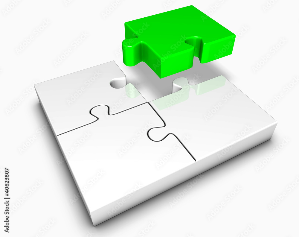 Puzzleteil grün Stock-Illustration | Adobe Stock