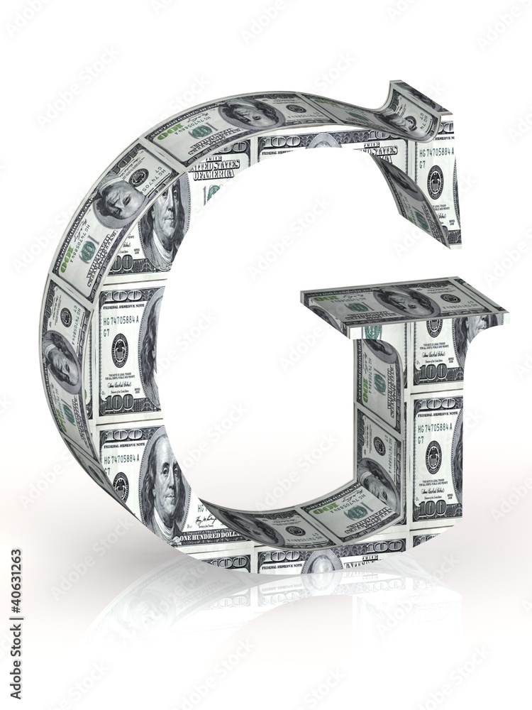 Letter G 100 dollar wrapped. Stock Illustration | Adobe Stock