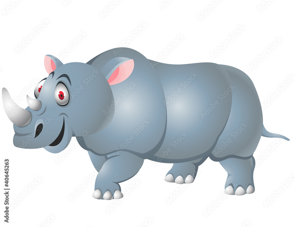 Rhino cartoon Stock Vector | Adobe Stock