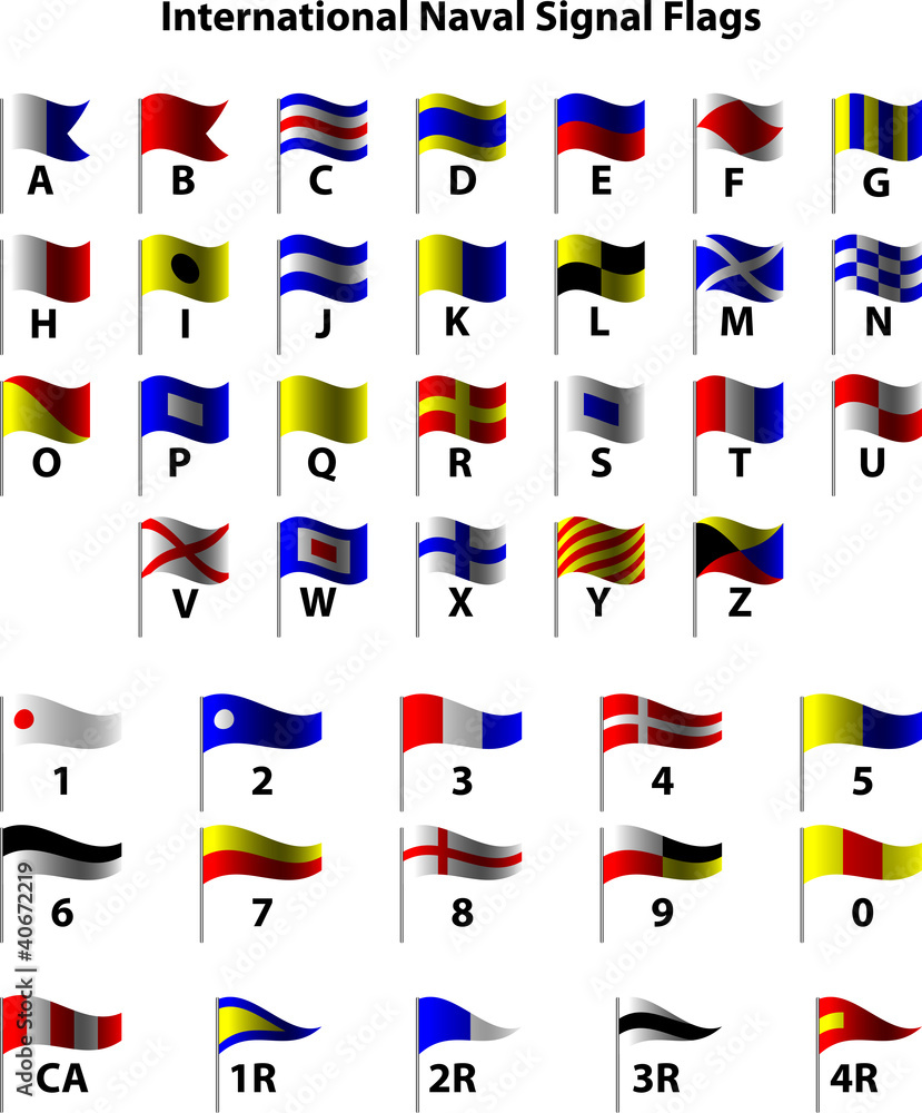 International Naval Signal Flags Stock Vector | Adobe Stock