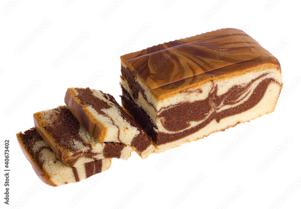 marble cake isolated on white background Stock Photo | Adobe Stock