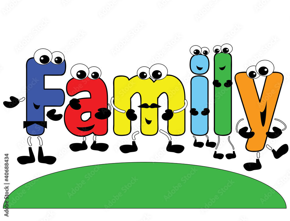 Cartoon family, word,vector Stock Vector | Adobe Stock