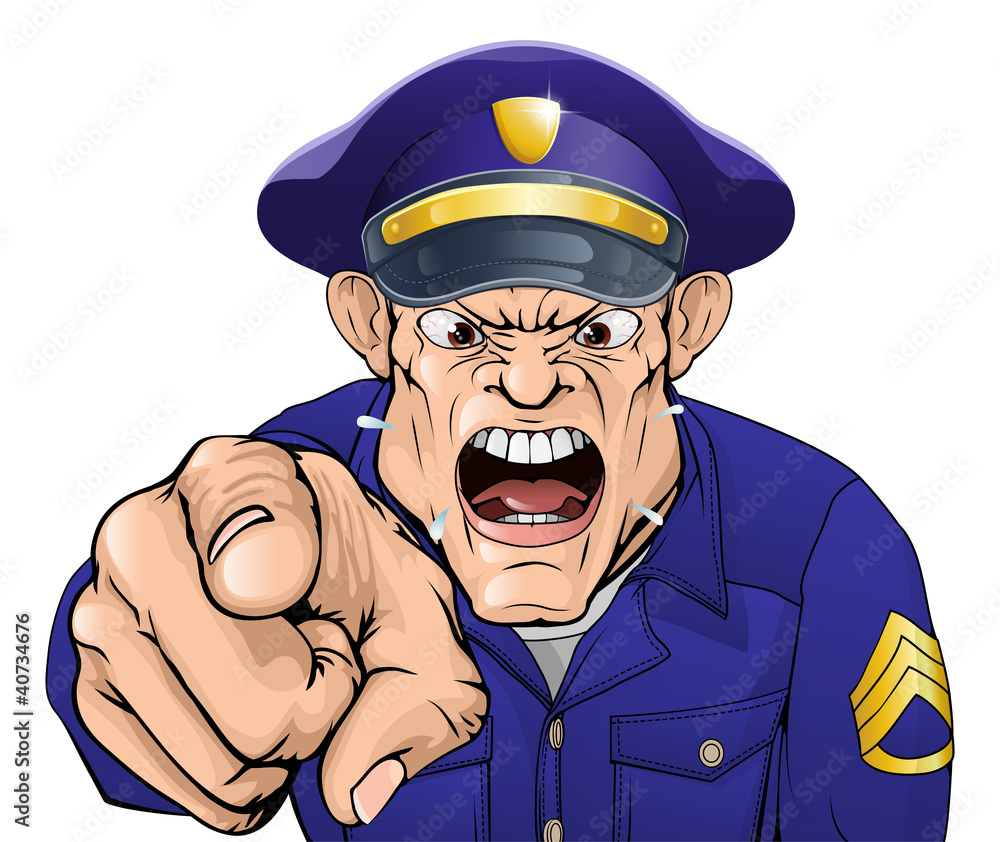 Angry policeman Stock Vector | Adobe Stock