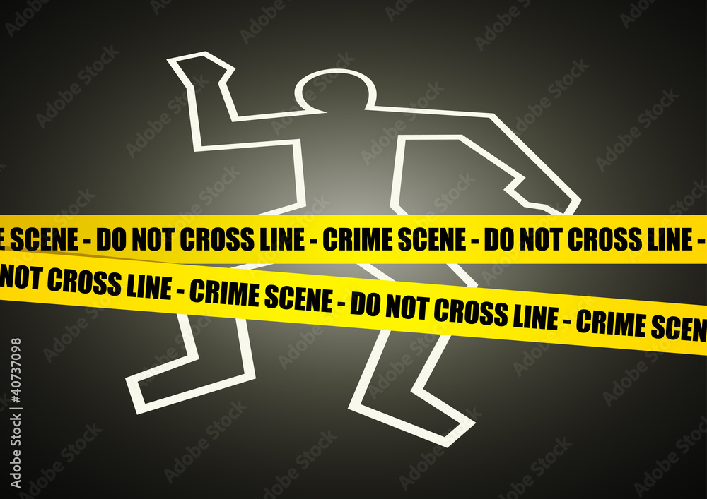 Vector illustration of a police line on crime scene Stock Vector ...