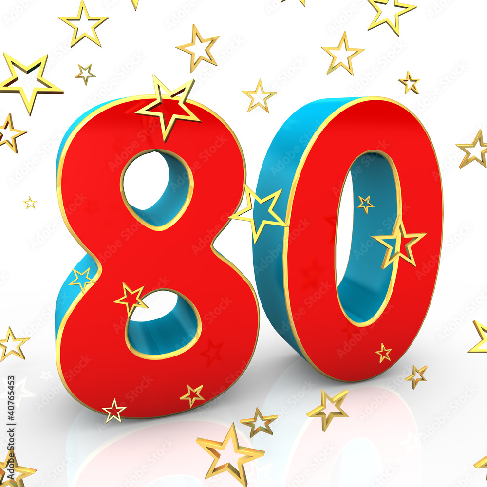 Eighty Years Old - Happy Birthday Stock Illustration | Adobe Stock