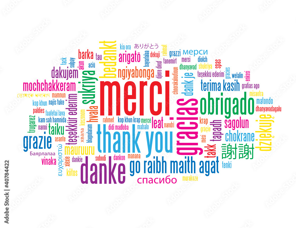 Nuage de Tags "MERCI" (thank you message carte remerciements) Stock Vector | Adobe Stock