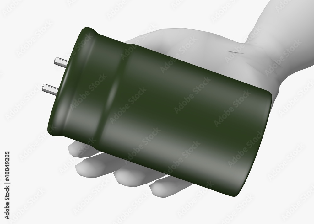 3d render of cartoon character with capacitor Stock Illustration ...