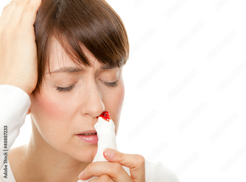 frau nase blut Stock Photo | Adobe Stock
