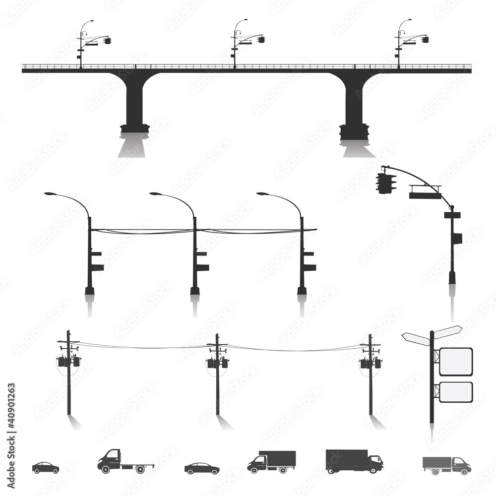 Vector illustration.City traffic elements Stock Vector | Adobe Stock