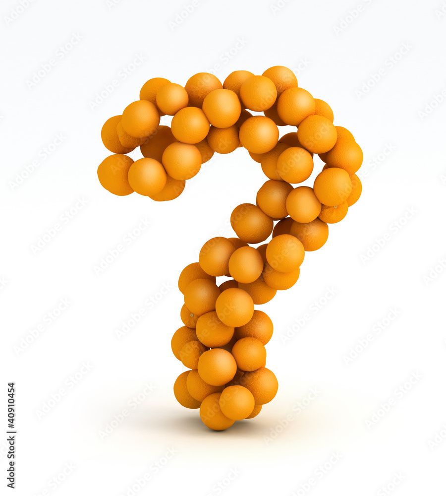 Question mark , font of orange Stock Illustration | Adobe Stock
