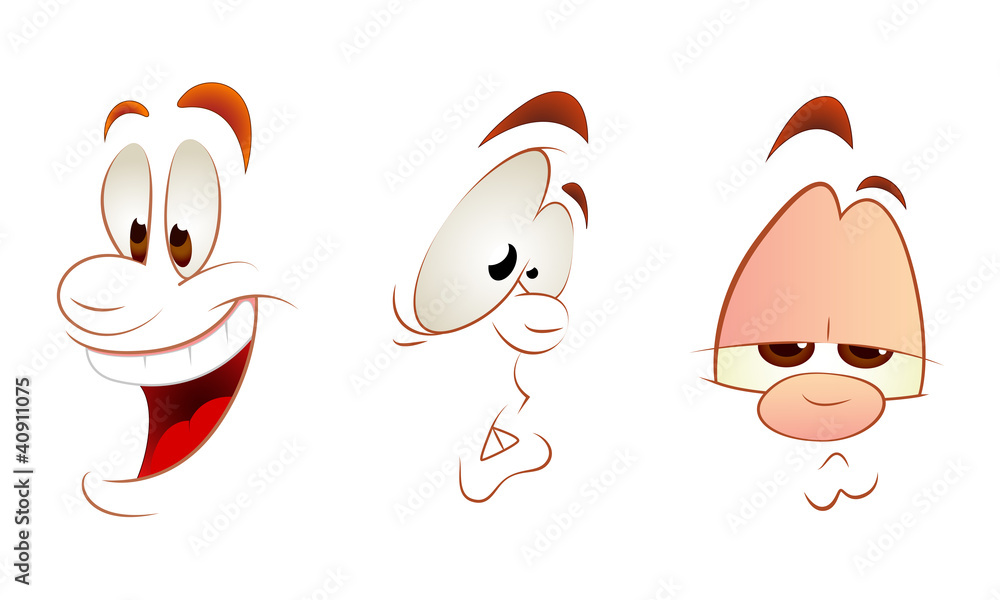 Cartoon Faces Clipart Stock Vector | Adobe Stock