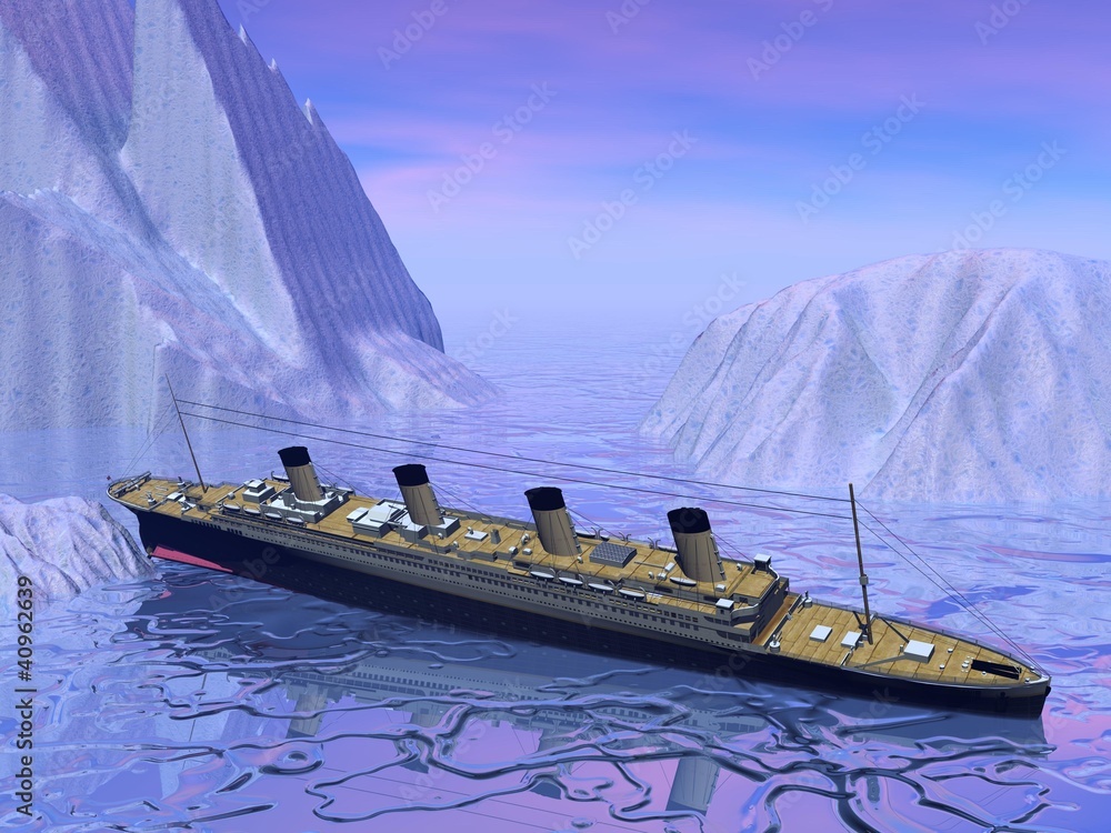 Titanic boat sinking Stock Illustration | Adobe Stock