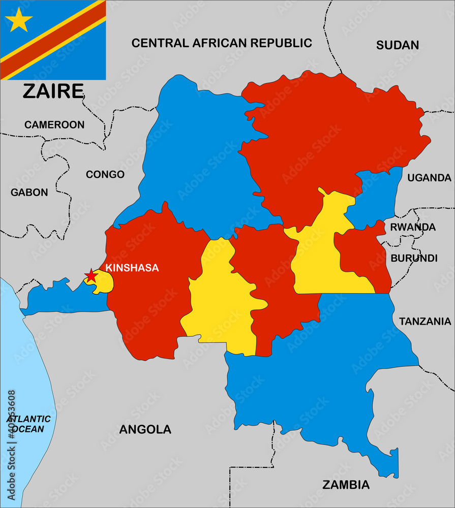 zaire map ilustração do Stock | Adobe Stock