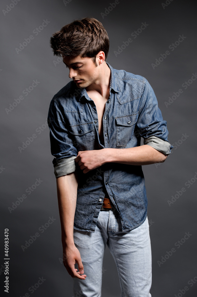Fashion shoot with male model Stock Photo | Adobe Stock