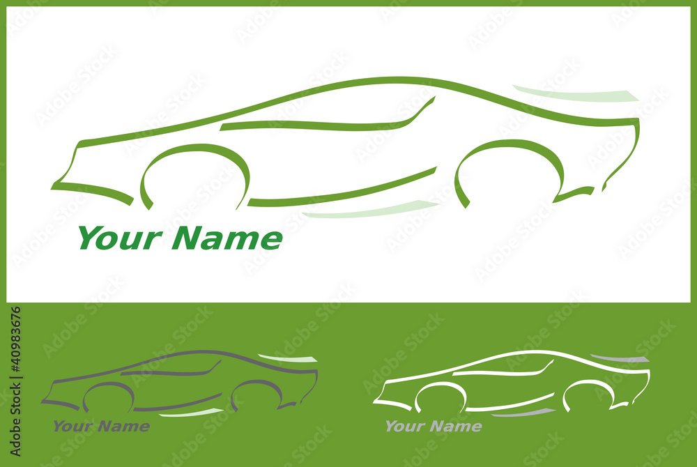 Vecteur Stock Icone Voiture Automobile en Vert pour Design Logo | Adobe ...