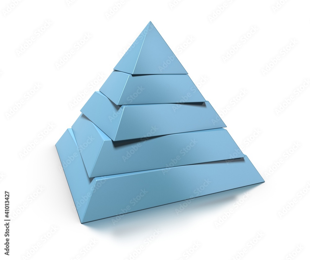 3d pyramid, five levels over white background Stock Illustration ...