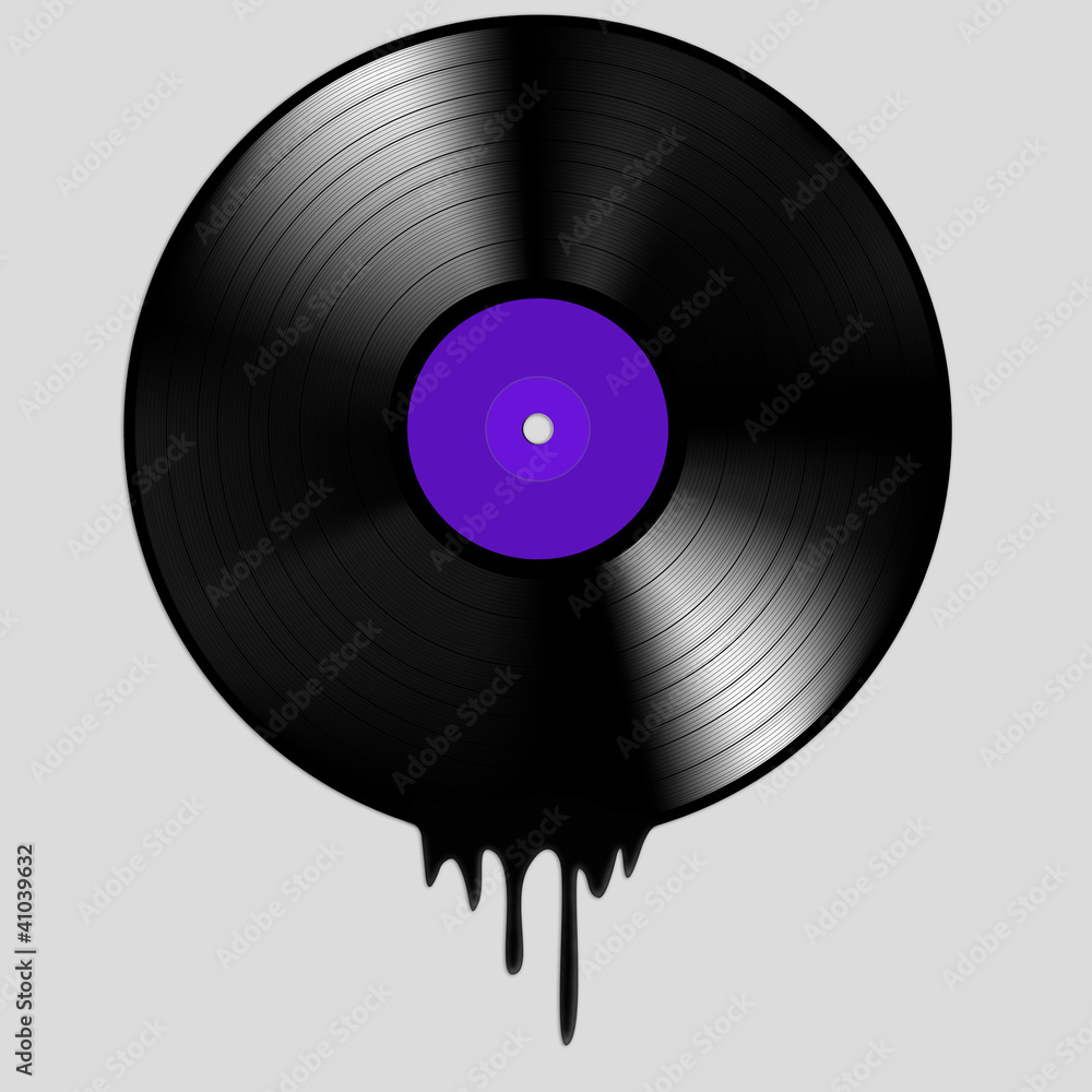 Melting Vinyl Record on Grey Background Stock Photo | Adobe Stock