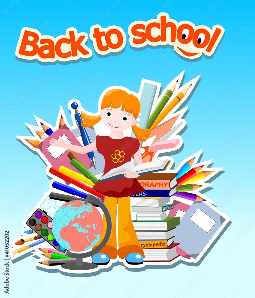 Back to school - vector illustration vector de Stock | Adobe Stock